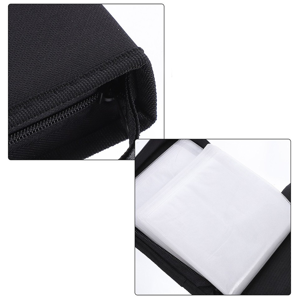 2pcs Oxford Cloth CD Organizer Bag Storage Case Disc Container Black 40 ...