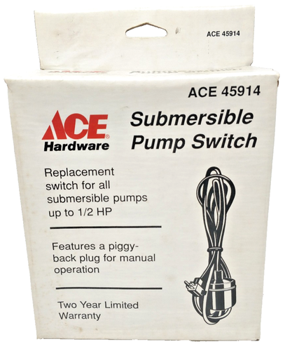 ACE 45914 Submersible Pump Switch anm15k 10' piggy back cord 1/2HP new ...
