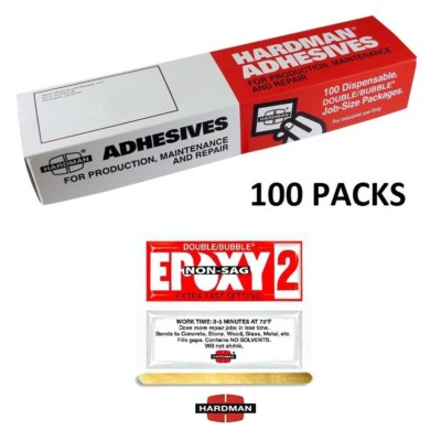 Double Bubble Epoxy Red 2 Non Sag 3.5g 100 Packs Super Fast Set Hardman ...