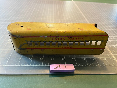 Marx Train M-10000 Union Pacific COACH Passenger Car Yellow Red SHELL ...