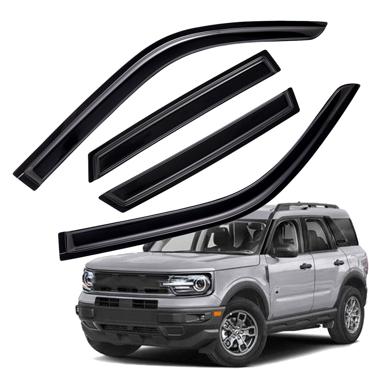 For 2021-2025 Ford Bronco Sport Tape-on Rain Guard Windows Visor Side ...