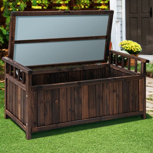 All-weather Storage Box Bench Garden Seat Chest Outdoor Furniture ...