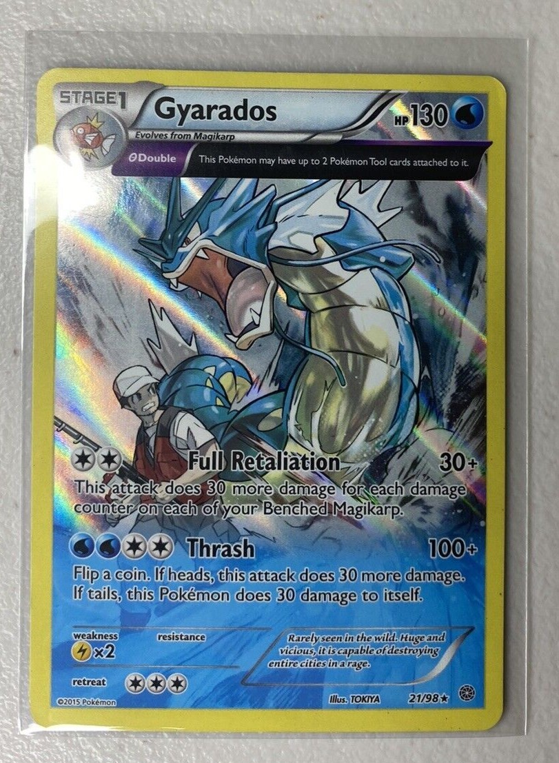 Gyarados FULL ART Holo Rare 21/98 XY Ancient Origins Pokemon TCG ...