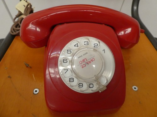 VINTAGE RED STC TELECOM PHONE TELEPHONE ROTARY DIAL | eBay