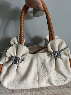 Didier Beauchamps Ivory/ brown Leather Shoulder Bag | eBay