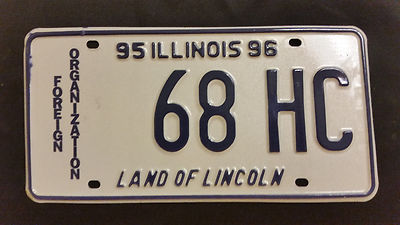 1995 ILLINOIS 68-HC FOREIGN ORGANIZATION LICENSE PLATE | eBay