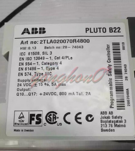 1PCS USED ABB 2TLA020070R4800 Pluto B22 Jokab Safety Controller | eBay