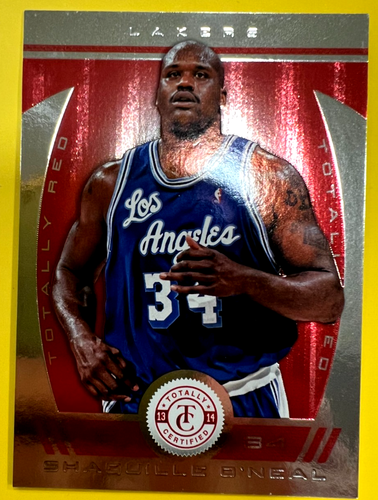 2013 CERTIFIED RED 74/99 Shaquille O'Neal Totally Certified SHAQ LAKERS ...