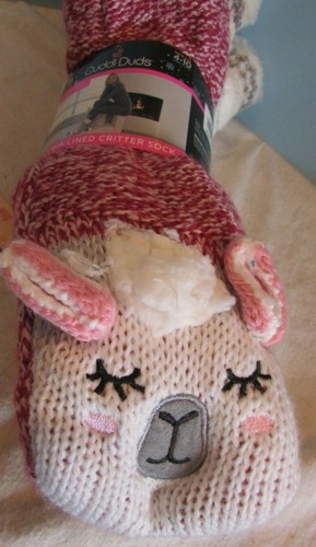 2 Pairs thick Non-Skid Cozy Soft Winter sherpa lined critter Socks 4-10 "LLAMA" | eBay