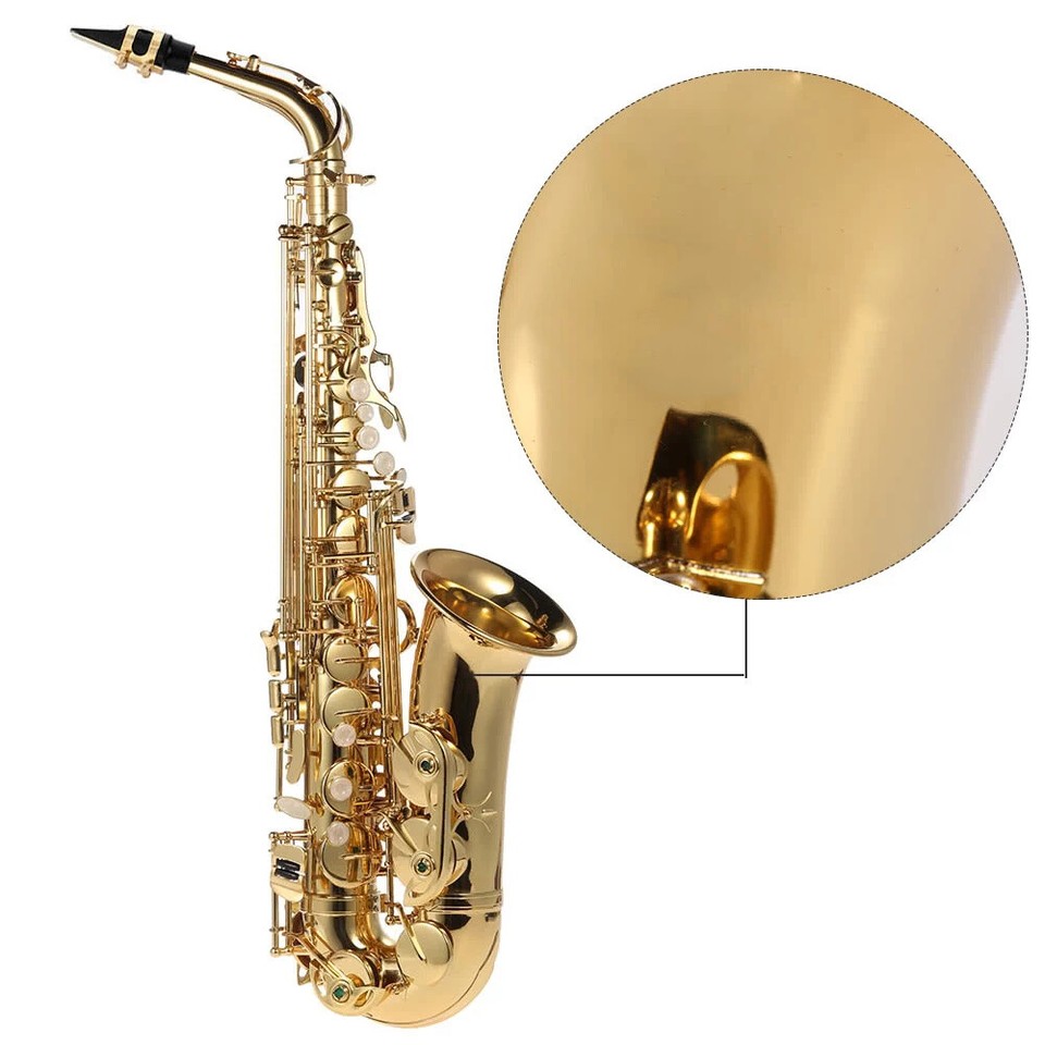 Professional Alto Saxophone Eb Sax Gold with Case Mouthpiece ...