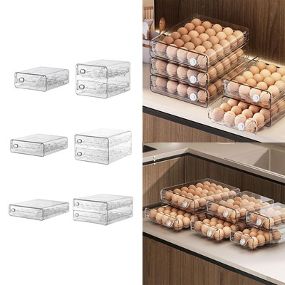 Egg Holder Stackable Fridge Egg Drawer Organizer Bins Refrigerator Egg ...
