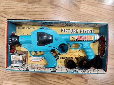 RARE 1966 BATMAN MARX TOY CO. PICTURE PISTOL COMPLETE IN ORIGINAL BOX ...