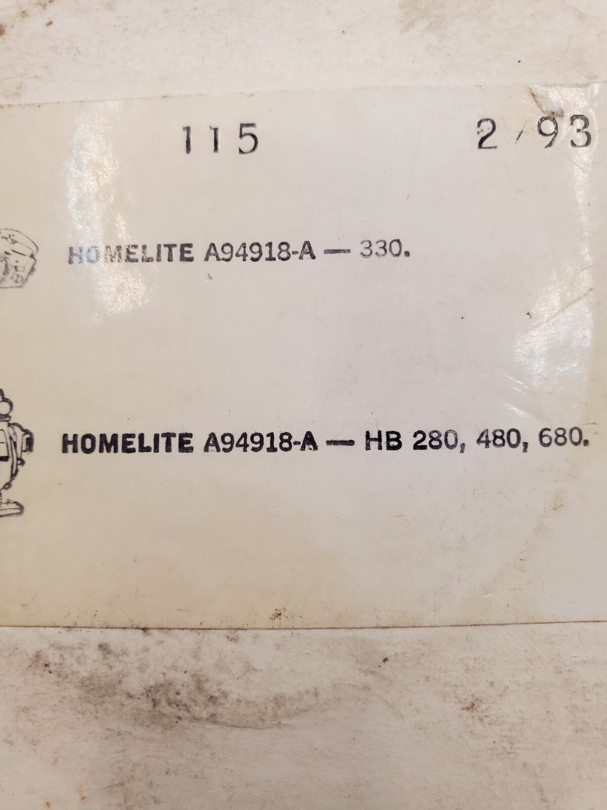 Herr Starter Spring # 115 A-94918-A 94918 UP06987 Homelite 330 HB280 HB480 HB680 | eBay