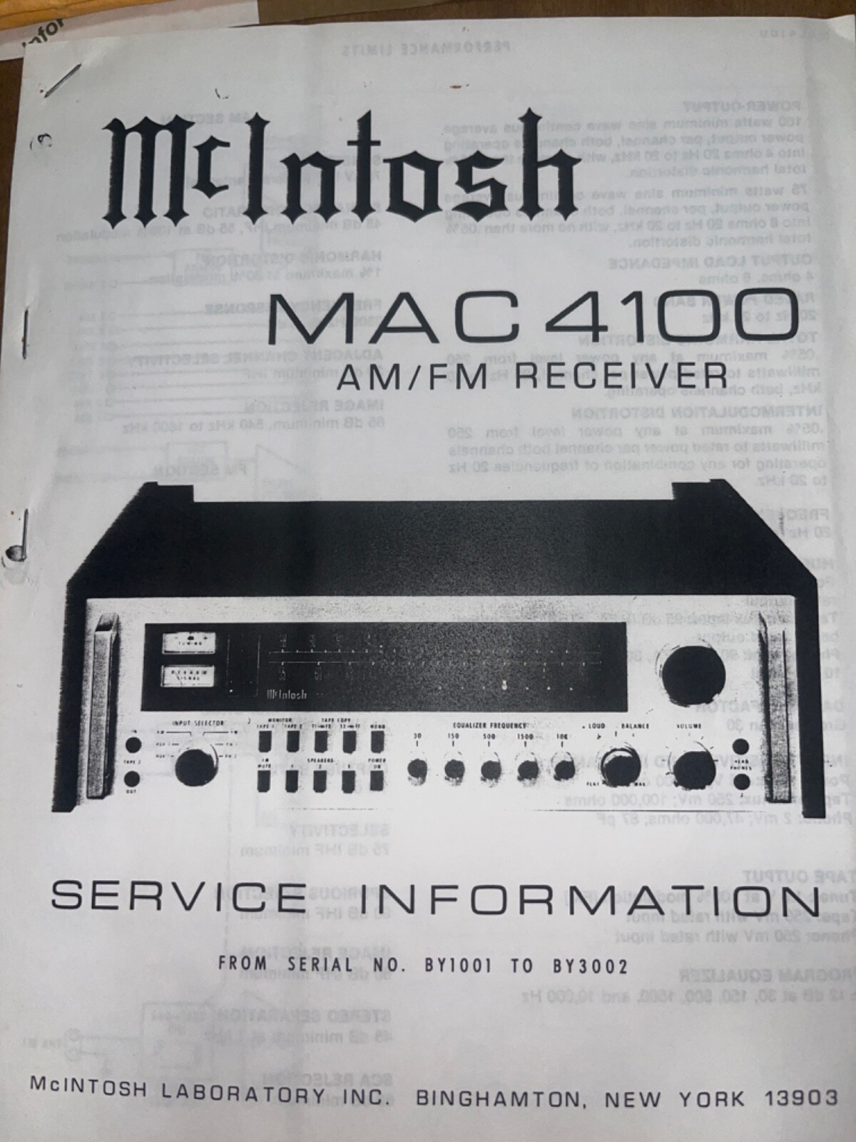 McIntosh MAC 4100 Stereo Receiver for sale online | eBay