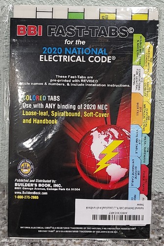 National Electrical Code NEC Colored 2020 Fast-Tabs for Reference ...