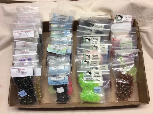 Flashy Fly Tying Chenilles - 47 packs, Estaz, Estaz Metallique, Krystal ...