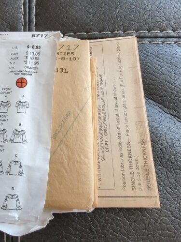 Butterick 6717 Sewing Pattern Ruffle Peasant Top Shirt Misses Sizes 6 ...