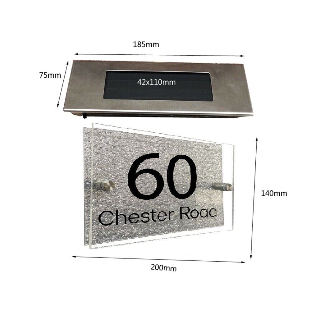 Personalised Solar Light Door Sign Numbers House Sign Plaques Door Name ...