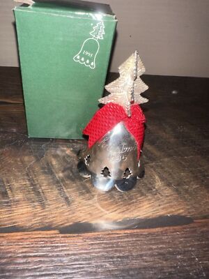 Vintage 1995 Christmas Bell Silverplate Tree w/ribbon International ...