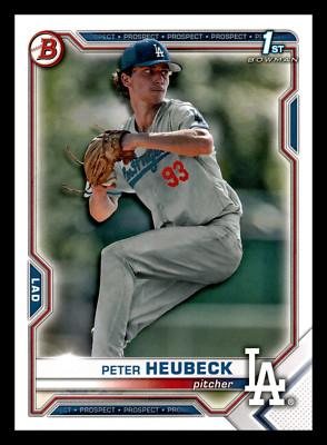 2021 1st Bowman Draft Peter Heubeck Los Angeles Dodgers #BD-146 ...
