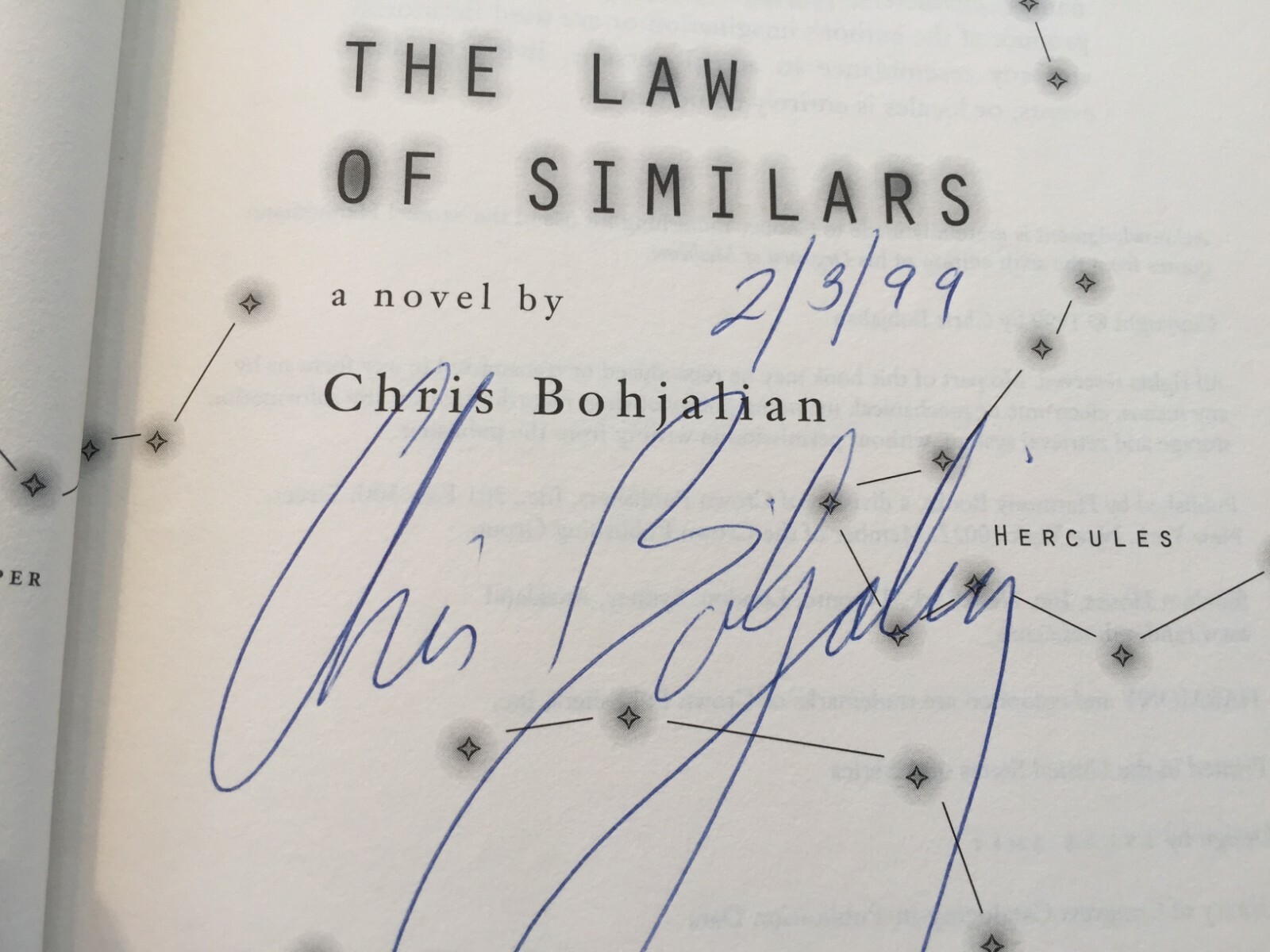 SIGNED - The LAW of SIMILARS by Chris Bohjalian (1998, Hardcover ...