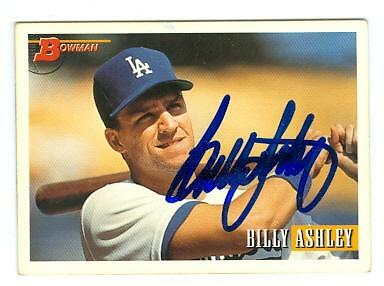 Billy Ashley autographed baseball card (Dodgers) 1993 Topps Bowman #210 ...