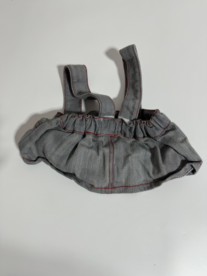 Build A Bear Overalls Denim Jean Skirt Overall Red Thread Denim Dress ...