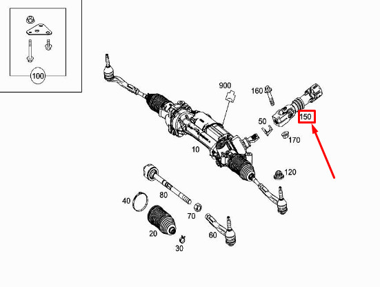 MERCEDES-BENZ GLC X253 STEERING COLUMN COUPLING A2534620000 ORIGINAL ...