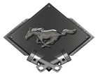 Metal Sign Mustang Pony Black Chrome Look Black Carbon Diamond - Ford ...