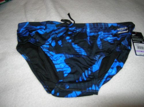 SPEEDO ENDURANCE+ - SHADES OF BLUE & BLACK - MOSAIC PATTERN - SIZE 38 ...