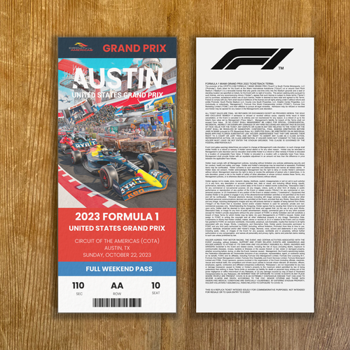 2023 Austin F1 Customizable Grand Prix Replica Ticket Stub Formula 1 ...