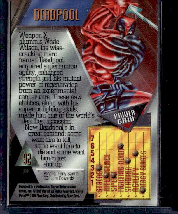1995 MARVEL METAL, DEADPOOL BASE | eBay Australia
