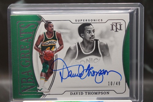 2021-22 National Treasures David Thompson NBA Greats Autograph 10/49 On ...