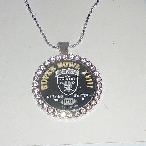 Vintage 1984 Super Bowl XVIII OAKLAND RAIDERS Champions Game Chain ...