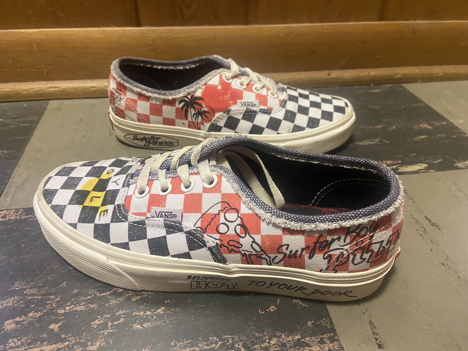 Vans x Stranger Things Shoes Surfer Boy Pizza Argyle … - Gem