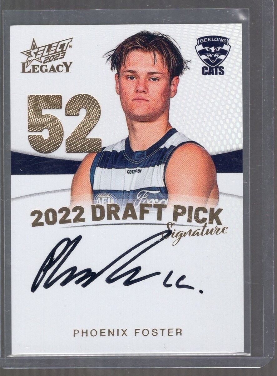 2023 Select AFL Legacy PHOENIX FOSTER Gold Draft Pick Signature 34/90 ...