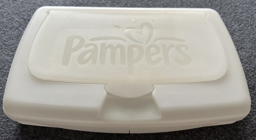PAMPERS White Plastic Baby Wipes Travel Case Box Container Refillable ...