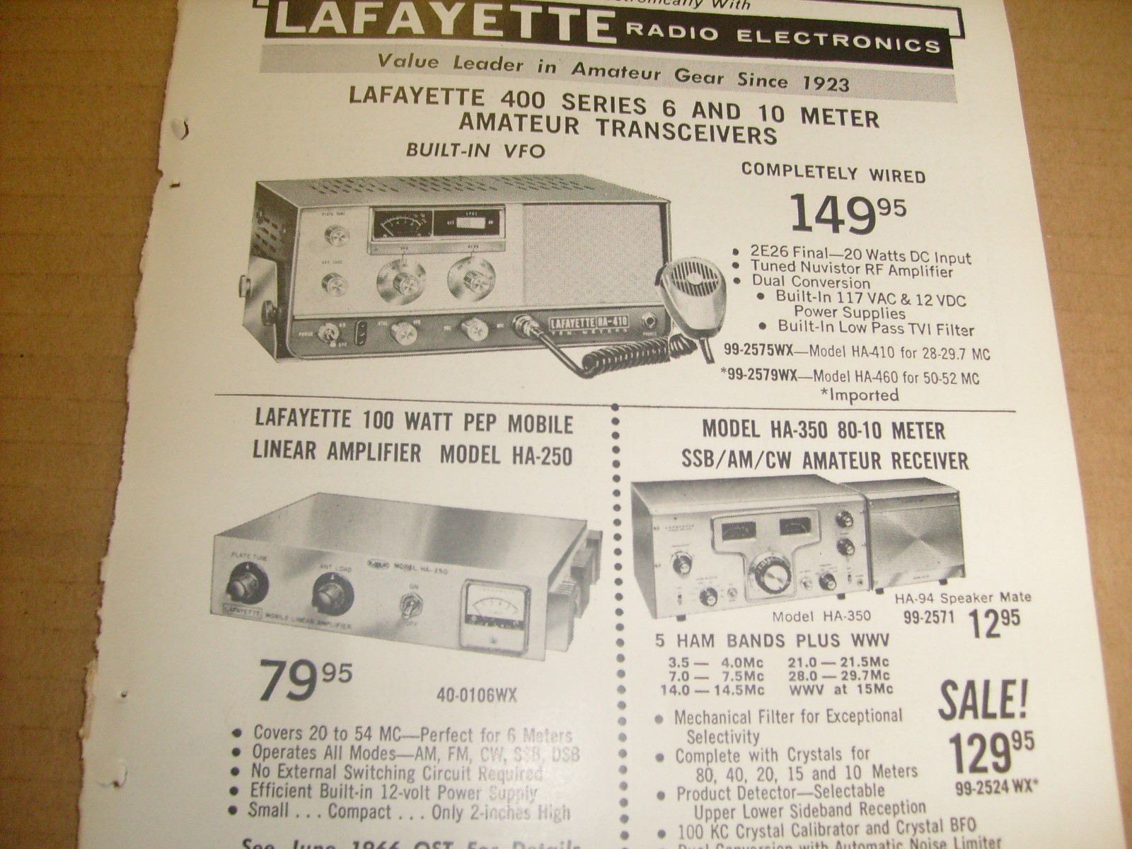 Lafayette 400 series Transceiver CB Ham Radio Vintage Print Ad ...