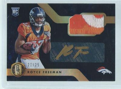 ROYCE FREEMAN 2018 PANINI GOLD STANDARD BLACK 2 COLOR PATCH AUTO RC #D ...