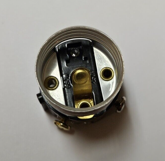 BLACK BAKELITE FULL KEYLESS LAMP SOCKET WITH UNO THREADS E26 NEW 30540J ...