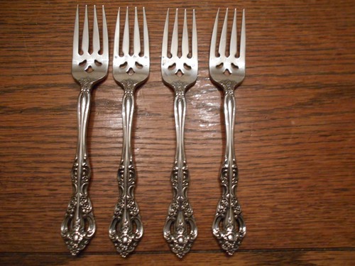 4 Oneida Heirloom Stainless Cube MICHELANGELO Pattern Salad / Dessert ...