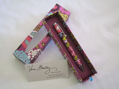 Vera Bradley FLUTTERBY BALL POINT PEN BLACK INK Refillable 4 PURSE Tote ...