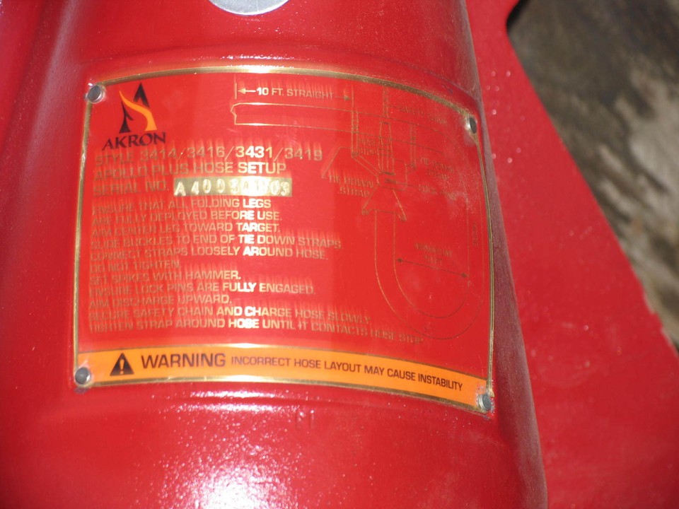 AKRON APOLLO PLUS HOSE SETUP FIRE HOSE BASE GUN MODEL 3414/3416/3431 ...