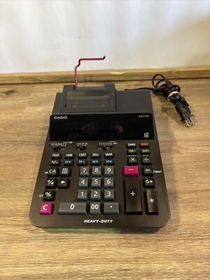 Casio DR-210R 12 Digit Heavy Duty Desktop Printing Calculator Black ...