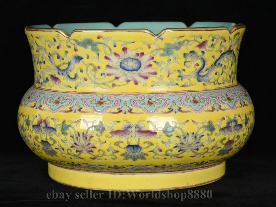 8" Qianlong Marked Enamel Porcelain Dragon Beast Flower Pattern Bottle ...