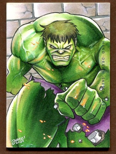 Hulk 2024 Finding Unicorn Marvel Thunder Sketch By Jane Manalo 1/1 | eBay