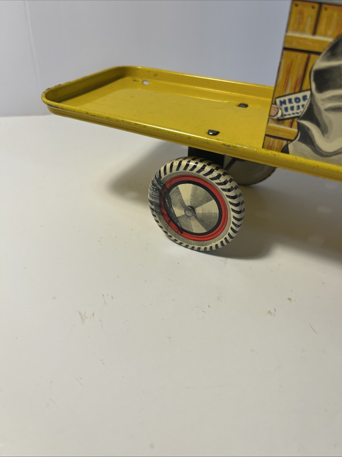 1930's Finnegan Wind Up Baggage Car Tin Toy Works! | eBay