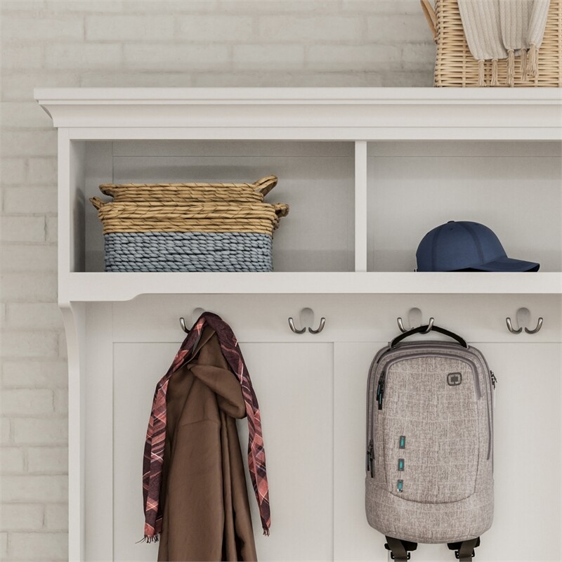 Homestyles Naples Wood Hall Tree in Off White | eBay