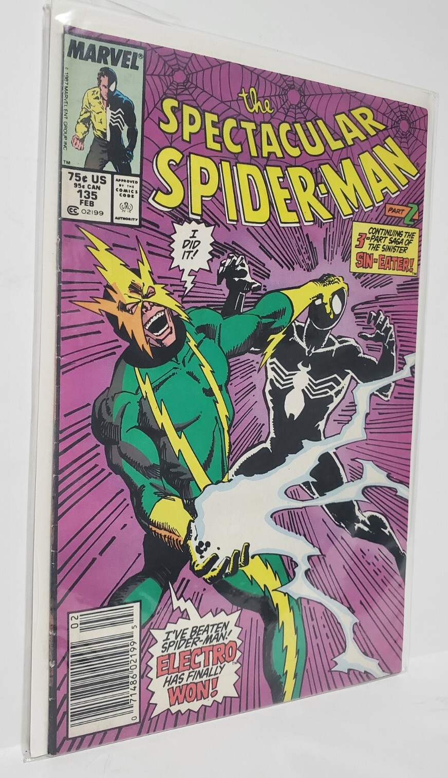 The Spectacular Spider Man 135 Electro Sinister Sin Eater 1988 Marvel the-spectacular-spider-man-135-electro-sinister-sin-eater-1988-marvel