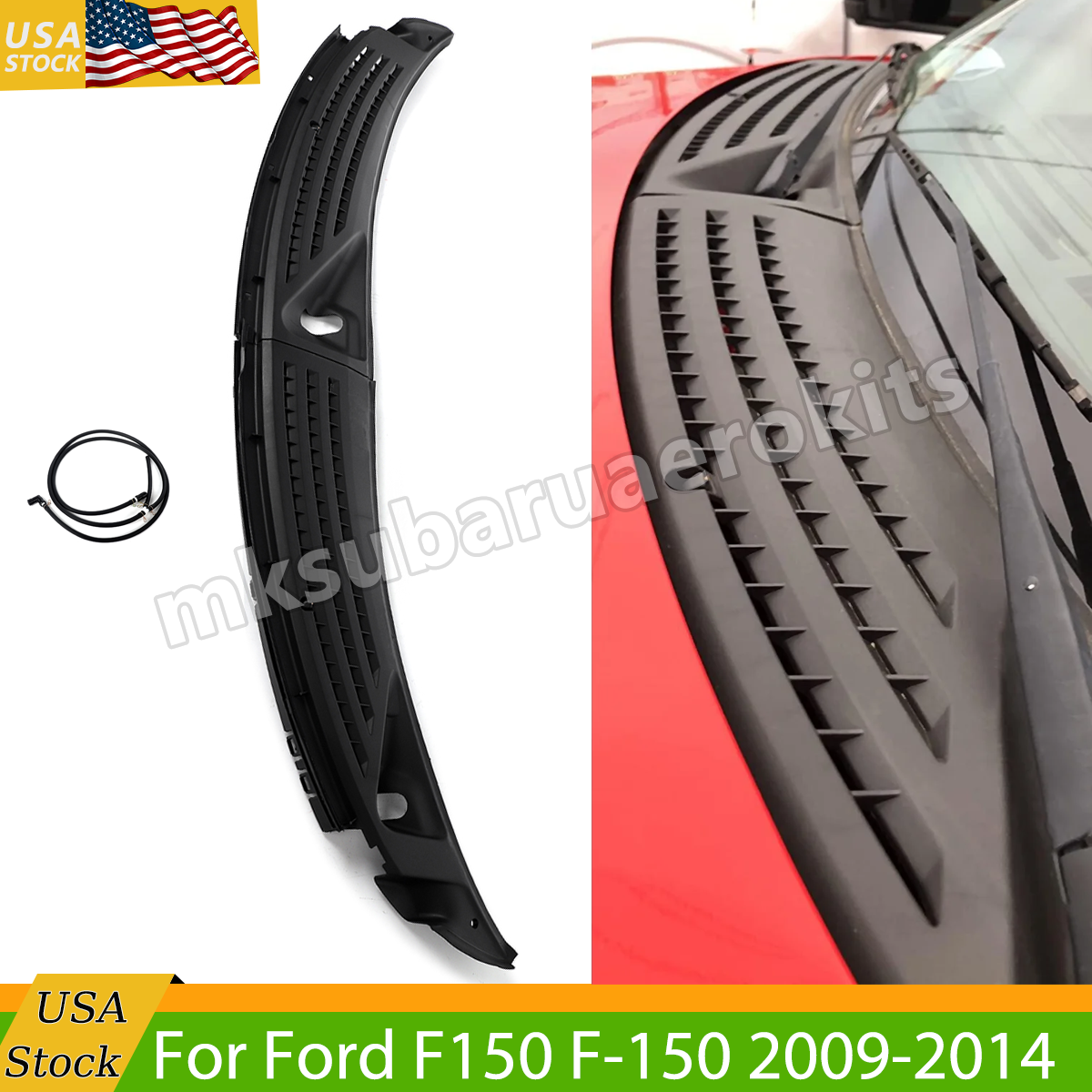 Windshield Wiper Cowl Panel Grille Set w/ Seals For Ford F150 F-150 ...